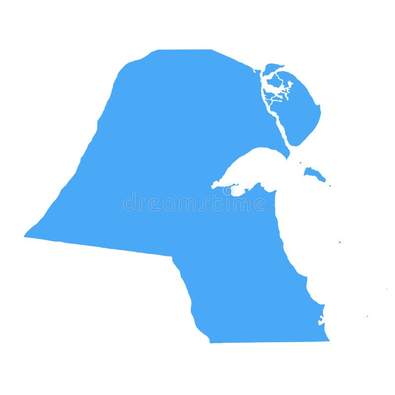 Kuwait Map - Vector Solid Contour Stock Illustration - Illustration of ...