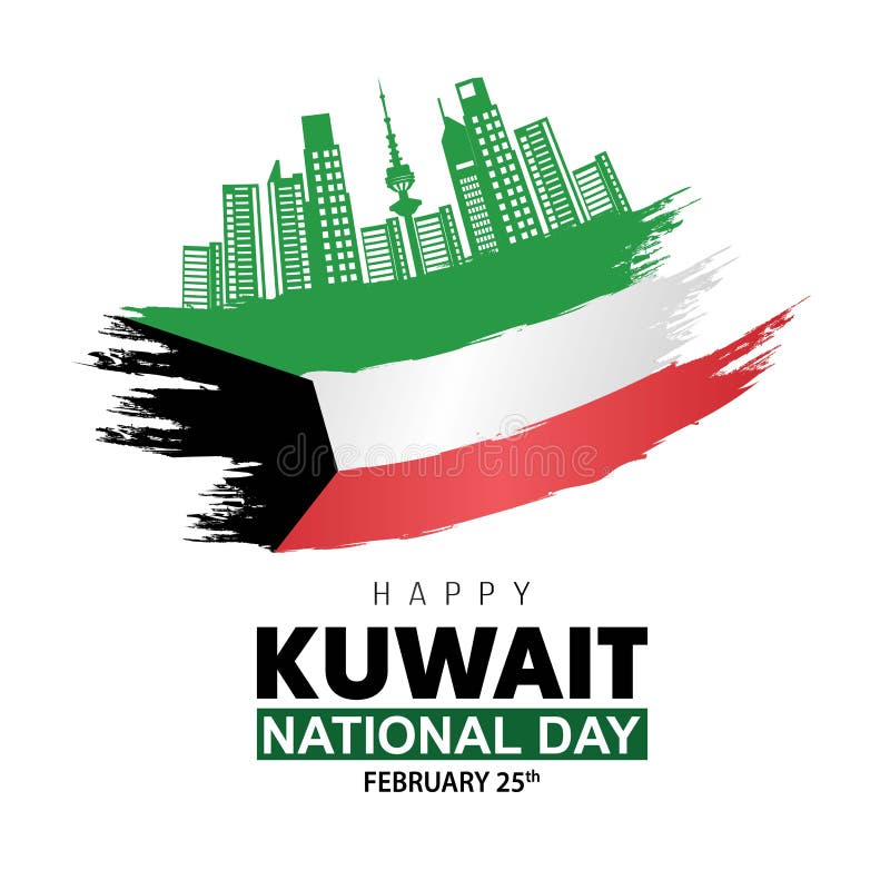 Kuwait National Day25th February with Flags. Vector Illustration Design ...