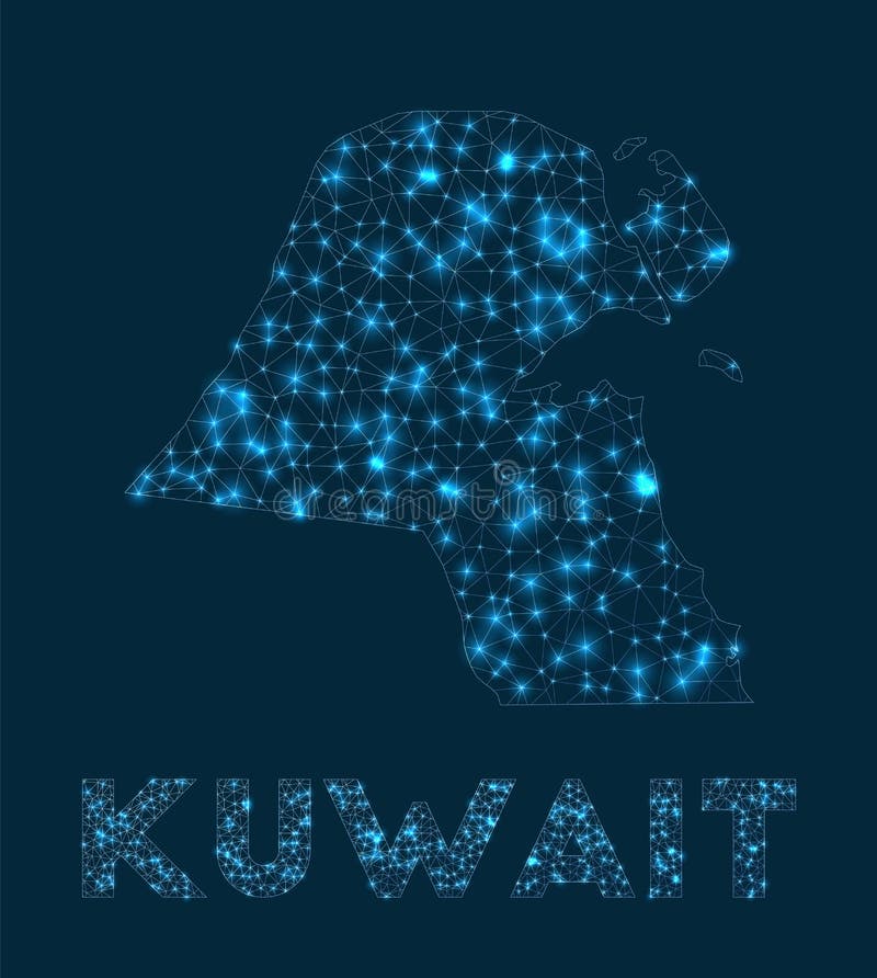 Kuwait network map. stock vector. Illustration of bright - 197205128