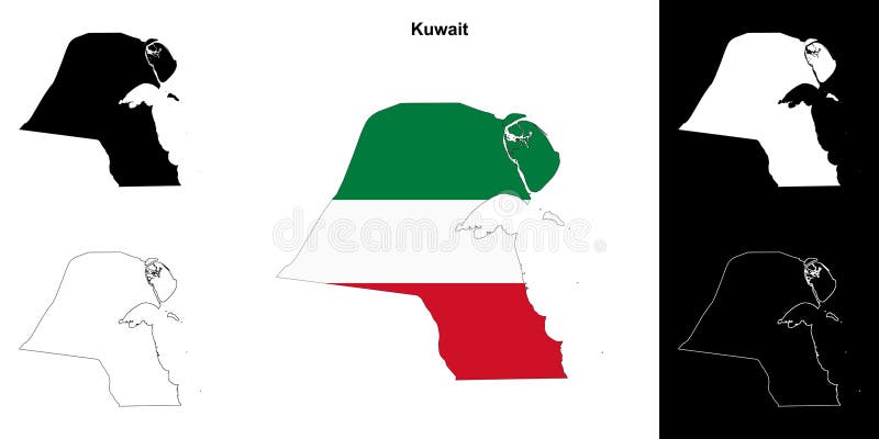 Kuwait outline map stock illustration. Illustration of template - 323785104