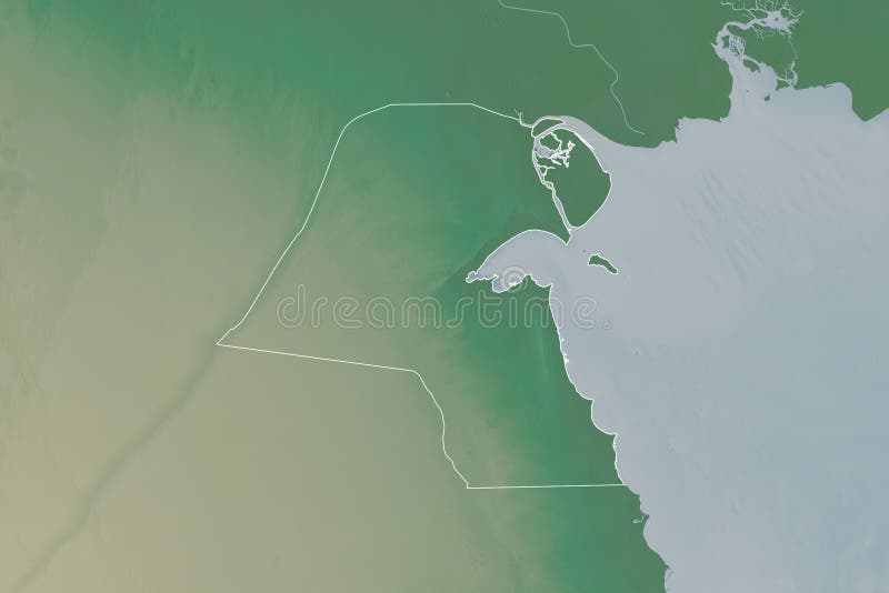Kuwait outlined. Relief stock illustration. Illustration of earth ...