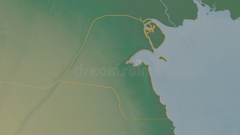 Kuwait - overview. Relief stock illustration. Illustration of science ...