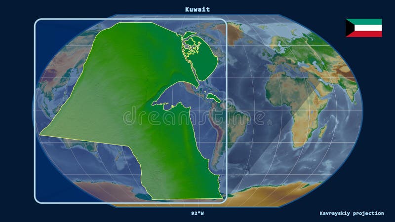 Kuwait - Physical. Kavrayskiy, Left Stock Illustration - Illustration ...