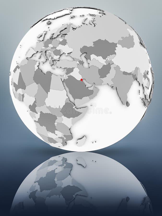 Kuwait on political globe stock illustration. Illustration of sphere ...
