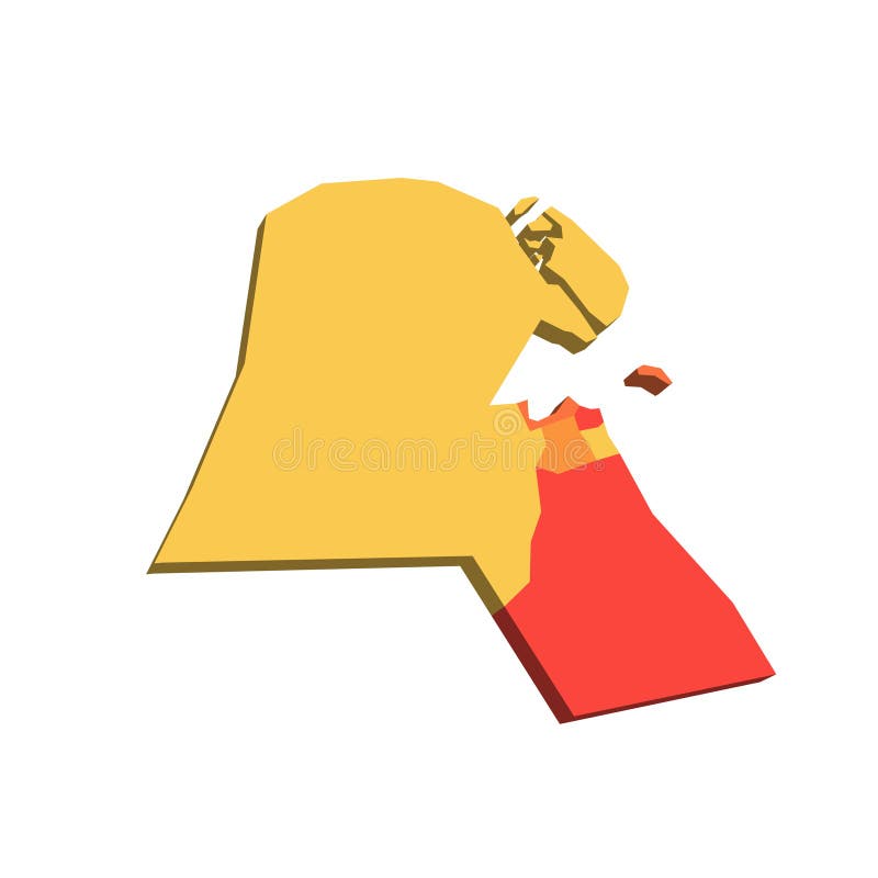 Kuwait Political Map of Administrative Divisions Stock Illustration ...
