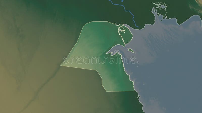 Kuwait - Relief. Composition Stock Illustration - Illustration of ocean ...