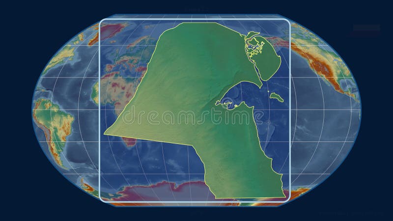 Kuwait - Relief. Kavrayskiy, Centered Stock Illustration - Illustration ...