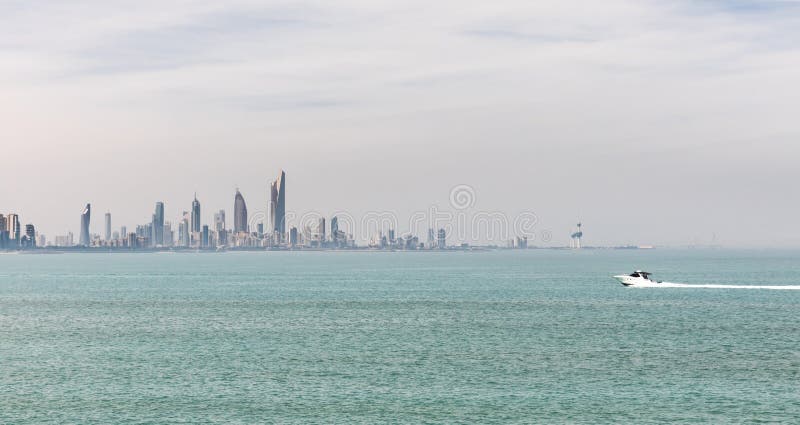 Kuwait`s Coastline and Skyline Editorial Image - Image of shore ...