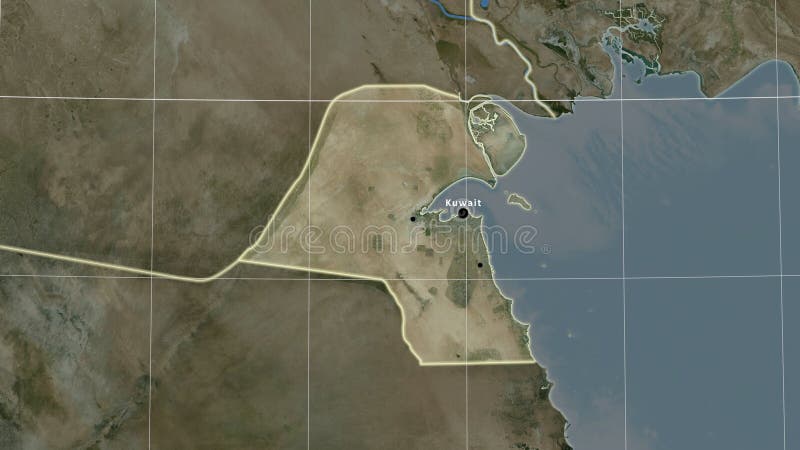 Kuwait - Satellite. Composition, Borders Stock Illustration ...