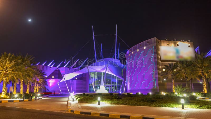 Kuwait Scientific Center at Night Timelapse Hyperlapse Stock Image ...