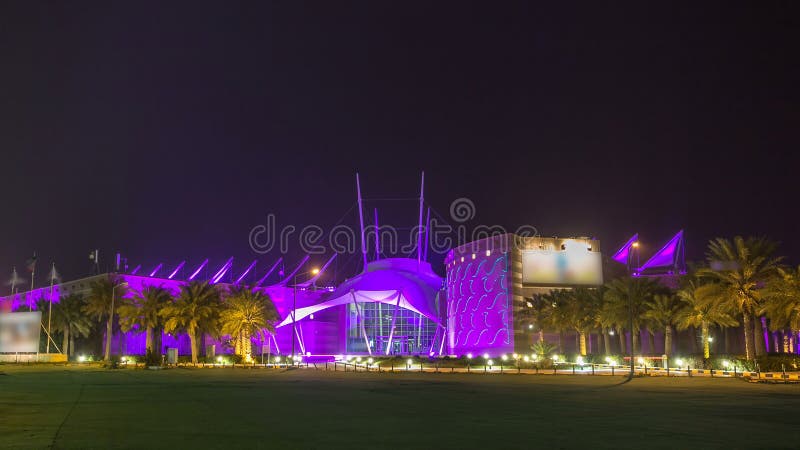 Kuwait Scientific Center at Night Timelapse Hyperlapse Stock Image ...