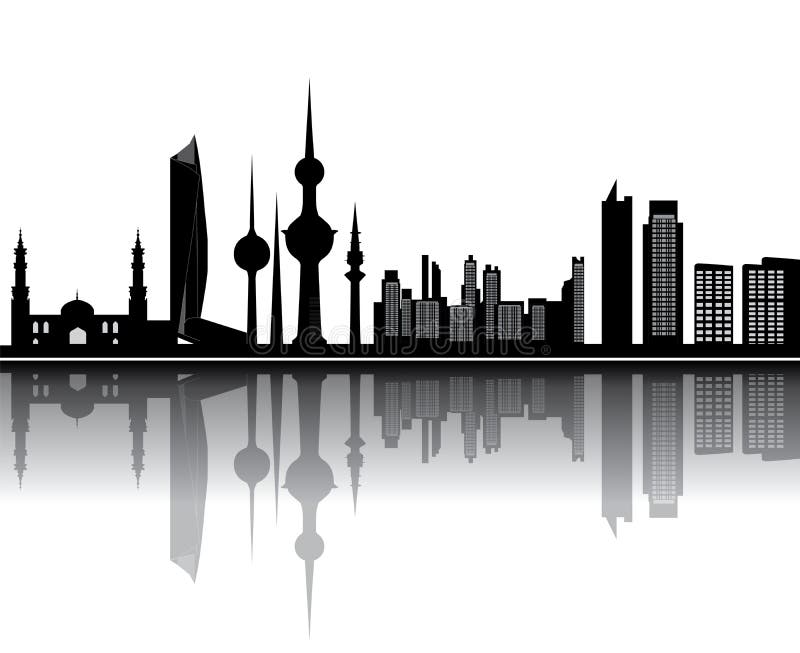 Kuwait Skyline stock illustration. Illustration of buildings - 15735898