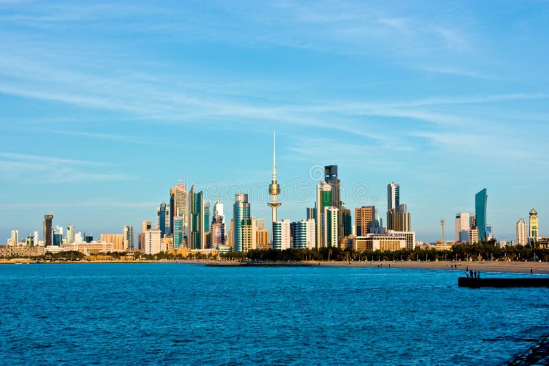 Kuwait skyline and harbor stock image. Image of urban - 13450051