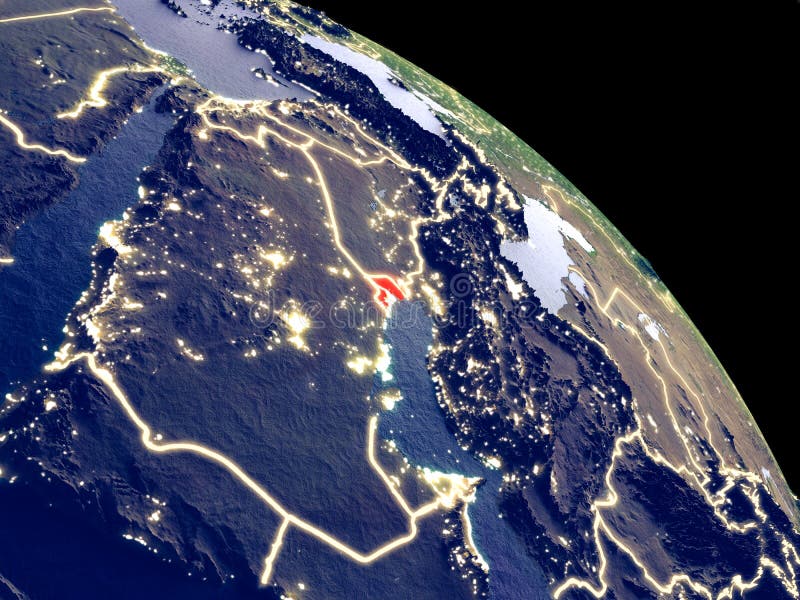 Kuwait from space stock illustration. Illustration of city - 131230974