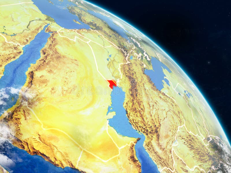 Kuwait from space stock illustration. Illustration of world - 130861775