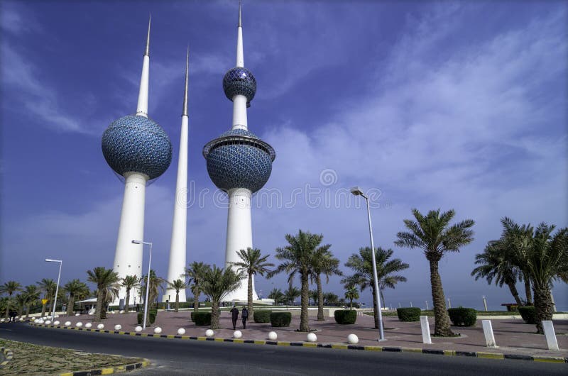 Kuwait Towers editorial stock image. Image of panorama - 94350199