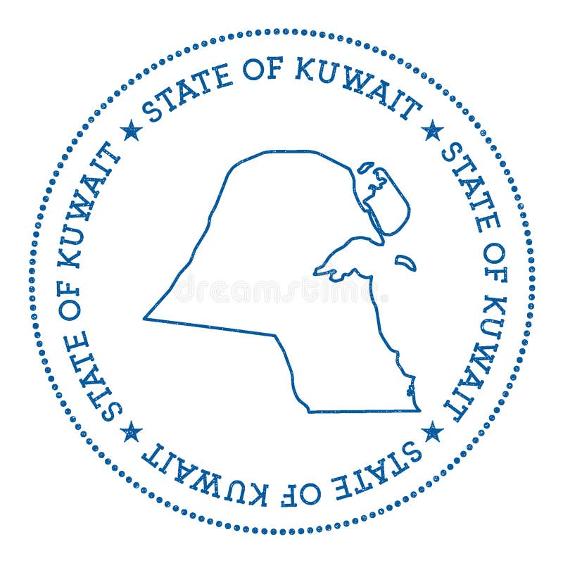 Kuwait Map Sticker in Trendy Colors. Stock Vector - Illustration of ...