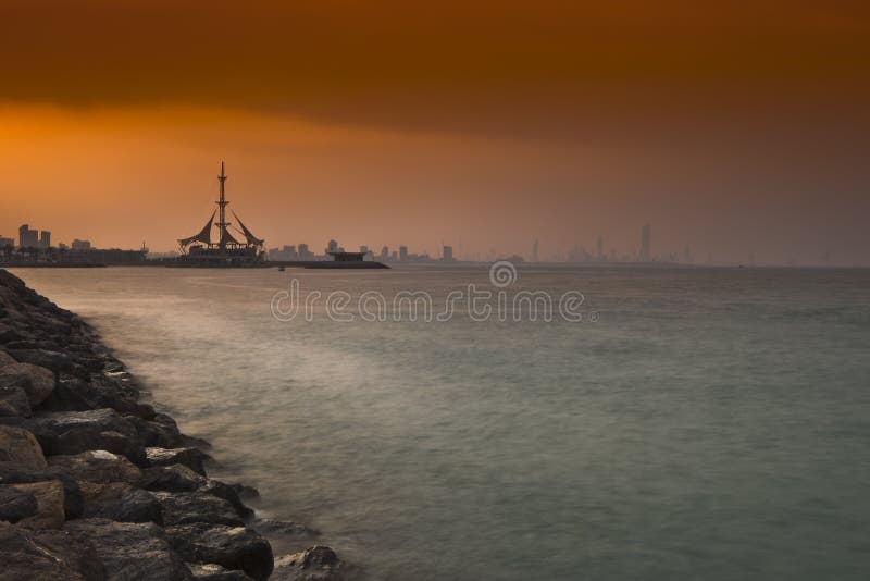 Kuwait WaterScape stock image. Image of rock, marina - 11997531