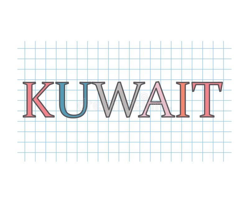 Kuwait Word on Checkered Paper Texture Stock Vector - Illustration of ...