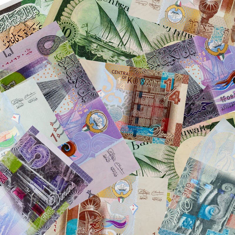 Kuwaiti Dinar Banknotes Background. Stock Image - Image of background ...