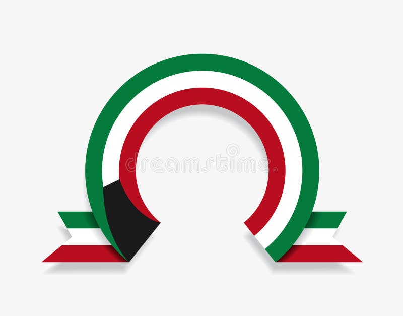 Kuwaiti Flag Rounded Abstract Background. Vector Illustration. Stock ...