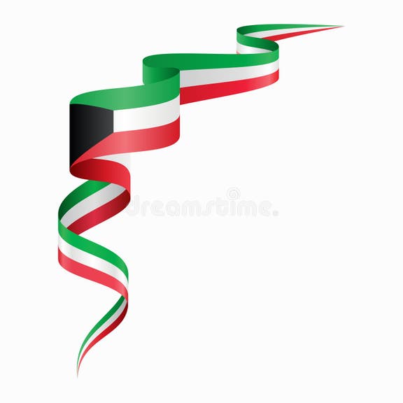 Kuwaiti Flag Wavy Abstract Background. Vector Illustration. Stock ...