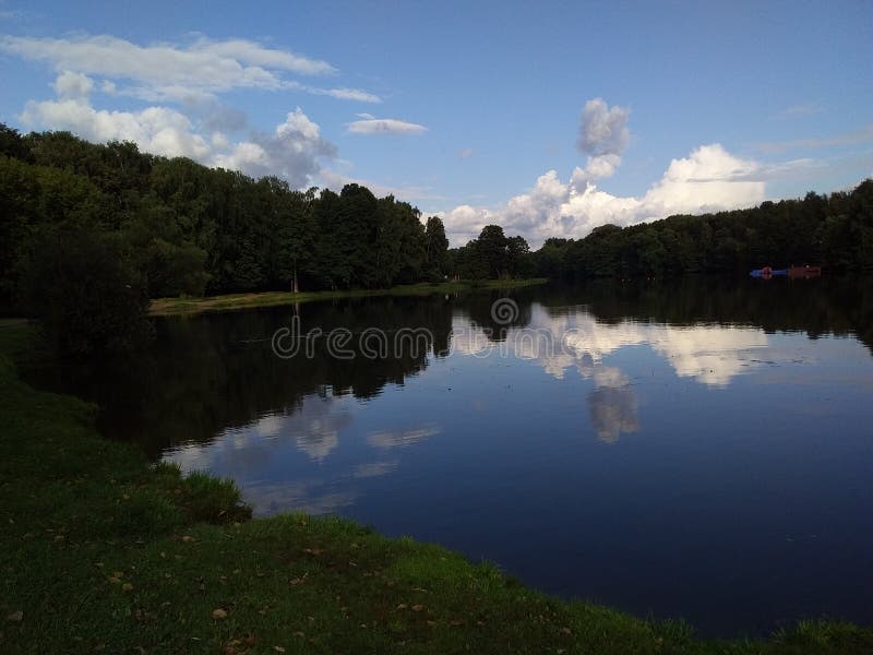 Kuzminki lake Moscow stock photo. Image of wetland, nature - 235929712
