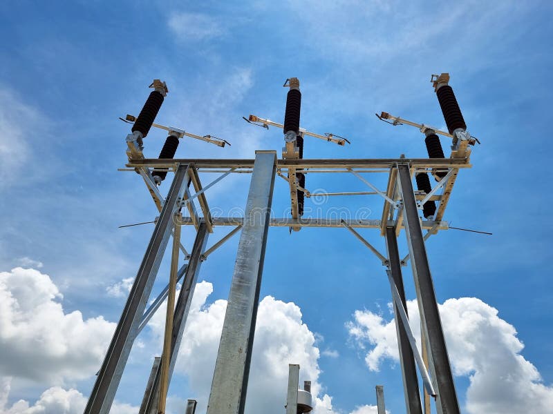 The Structure Installation of 115kV Disconnecting Switch in Switchyard ...