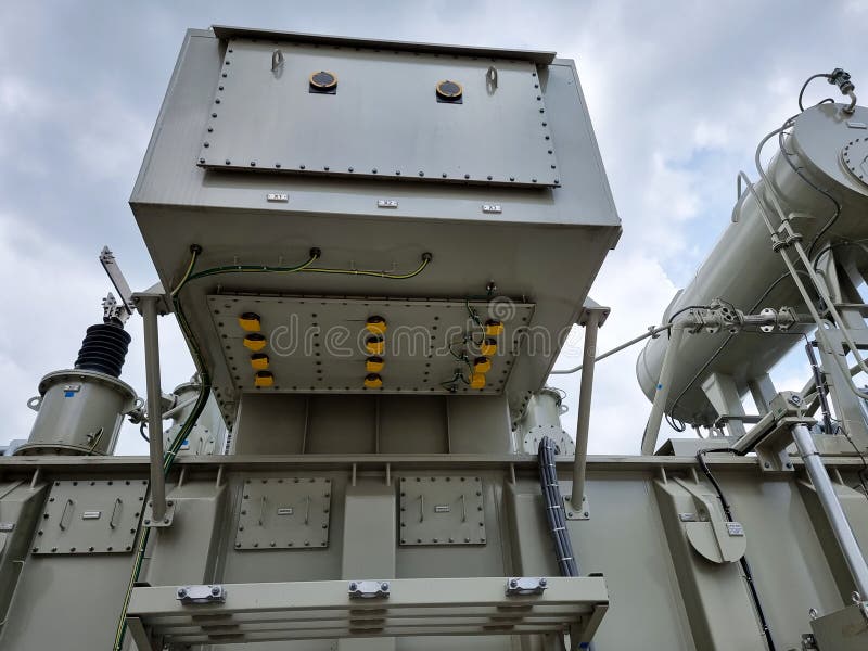22kV Bushing Box of 115 KV-22kV Power Transformer Prepare Stock Image ...