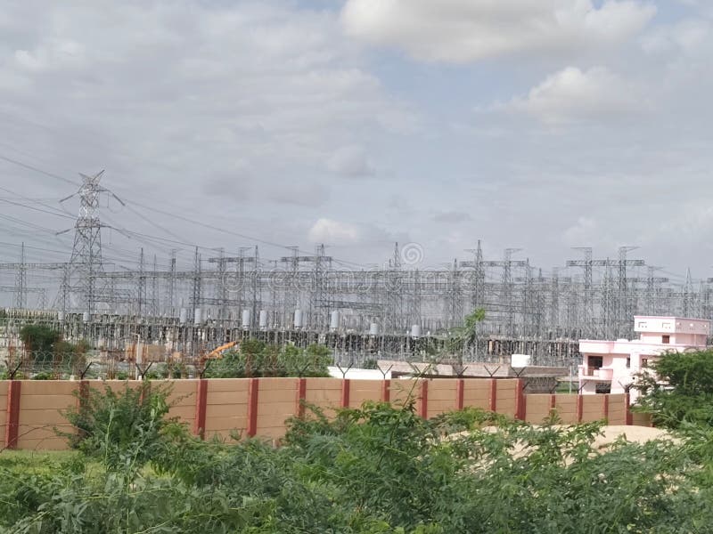 756/400 KV Grid Substation in Rajasthan India Stock Image - Image of ...