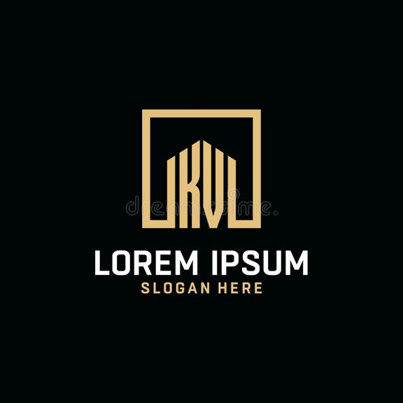 KV Initial Monogram Logo Design with Square Shape Design Ideas Stock ...