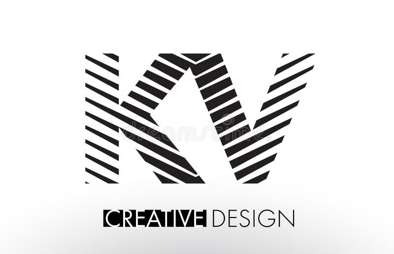 Kv K V Lines Letter Design With Creative Elegant Zebra Stock Vector Illustration Of Letter