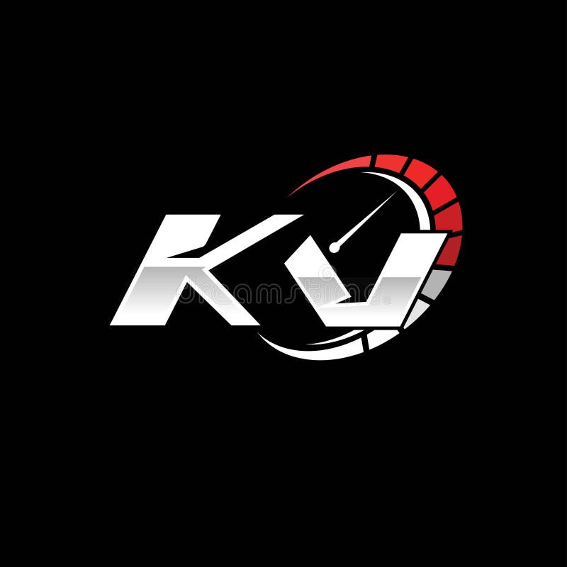 KV Logo Letter Speed Meter Racing Style Stock Vector - Illustration of ...