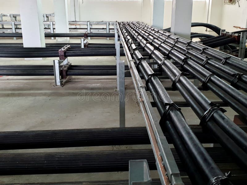 Cable Tray Installation with Grounding Stock Image - Image of group ...