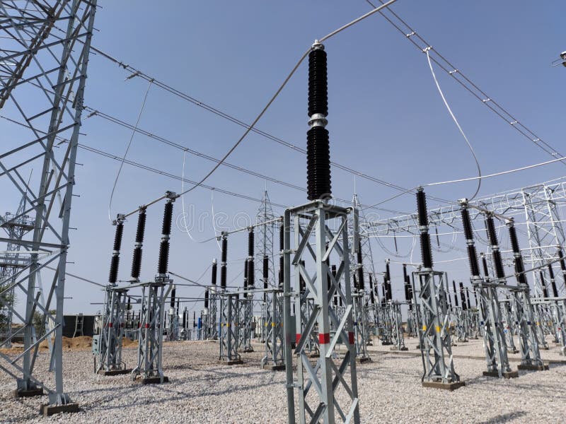 230KV/33KV Switchyard in Noorsar Rajasthan India Stock Photo - Image of ...