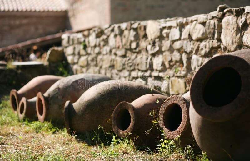 Kvevri - vessels for wine stock image. Image of winery - 61978039