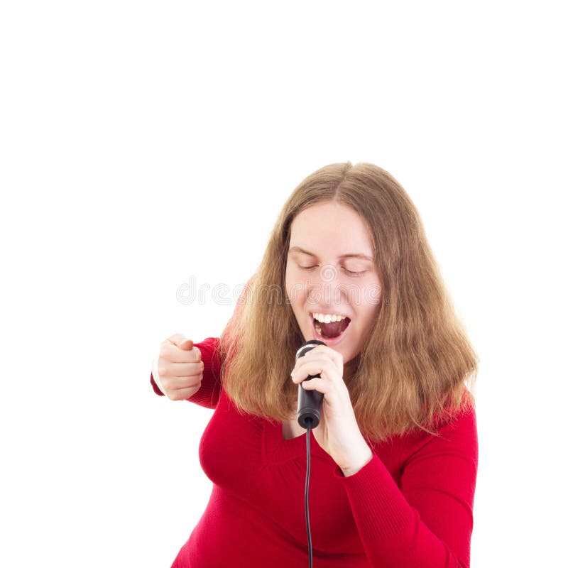 Kvinna Som Sjunger Och Dansar Arkivfoto - Bild av mikrofon ...