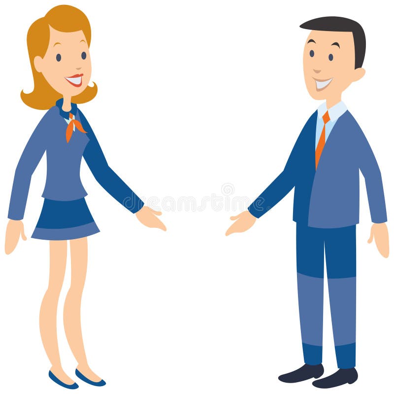 Kvinna Som Talar Till En Man Vektor Illustrationer - Illustration av ...