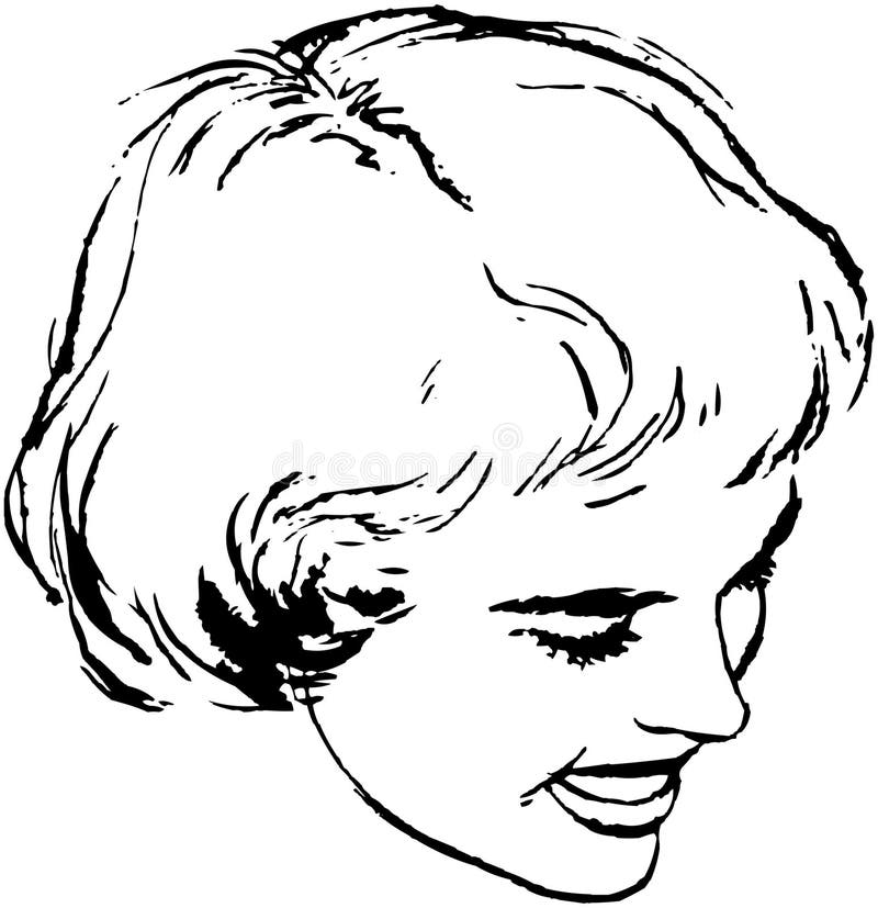 Kvinnas Bob Hairstyle vektor illustrationer. Illustration av barn ...