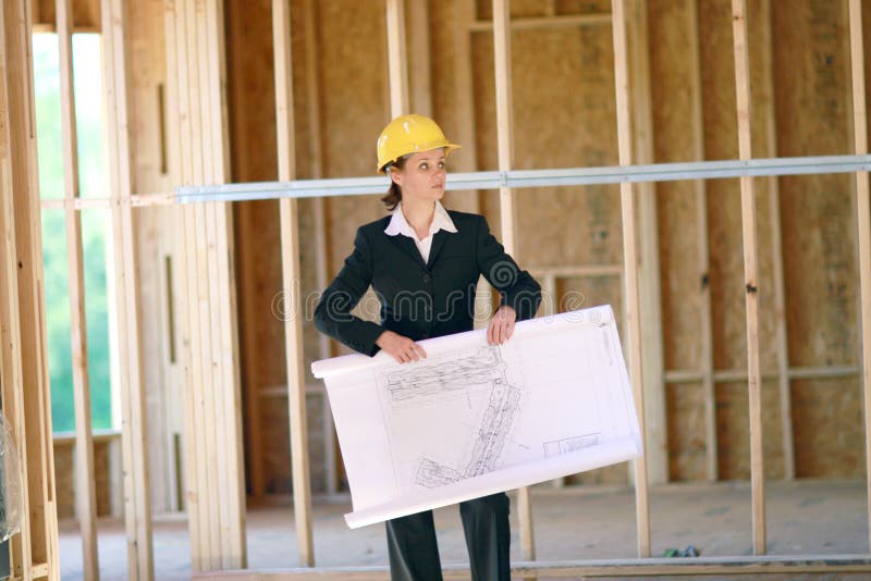 Arkitekt (kvinna) arkivfoto. Bild av förtroende, teknik - 4969094