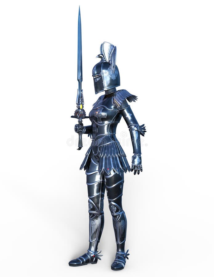 Kvinnlig riddare stock illustrationer. Illustration av bakgrund - 99921558