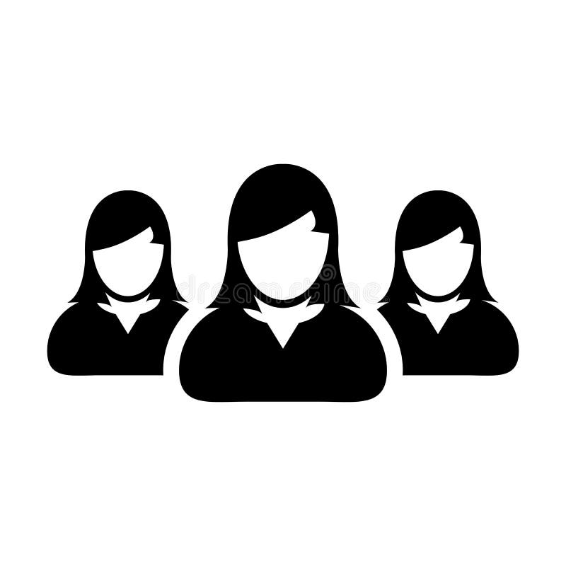 Kvinnor Team Icon Vector User Group Av FolkPictogramillustrationen ...