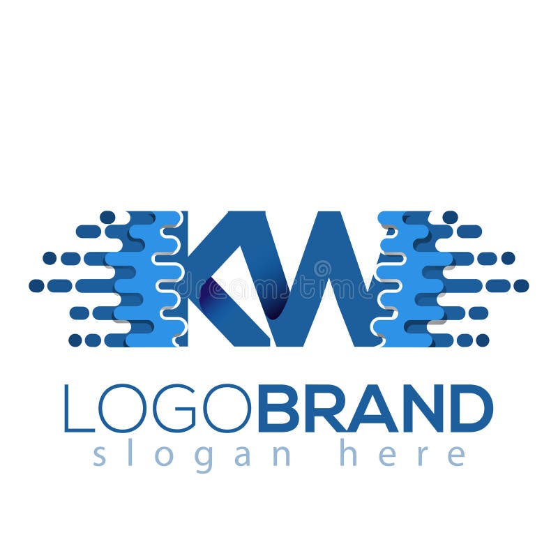 KW Initial Letter Pixel Icon Vector Logo Element. Initial Letter Speed ...