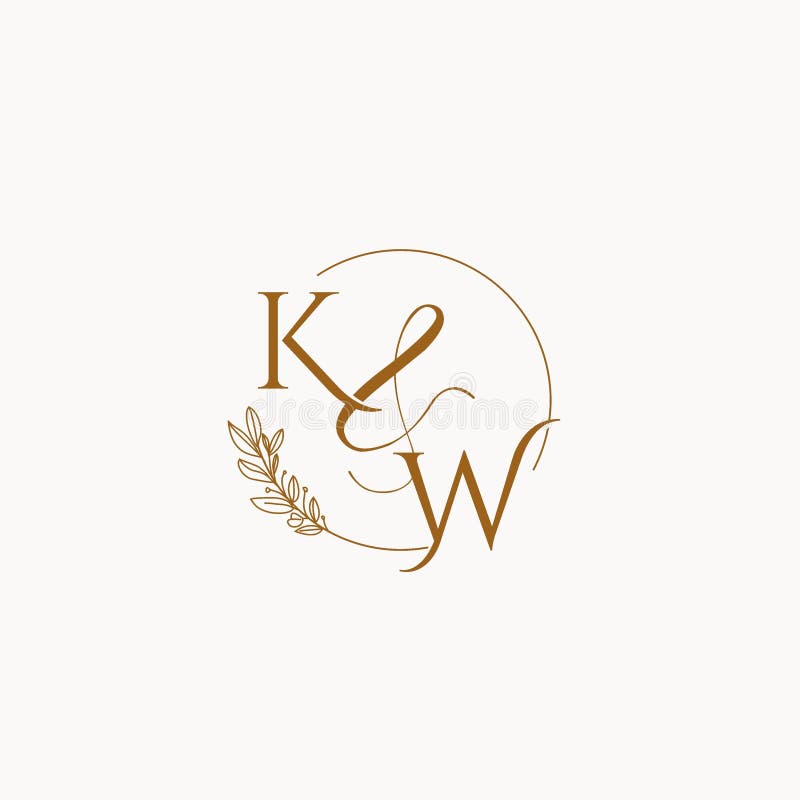 KW Initial Wedding Monogram Logo Stock Illustration - Illustration of ...