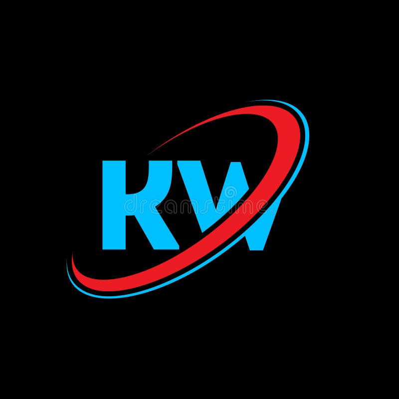 KW K W Letter Logo Design. Initial Letter KW Linked Circle Uppercase ...