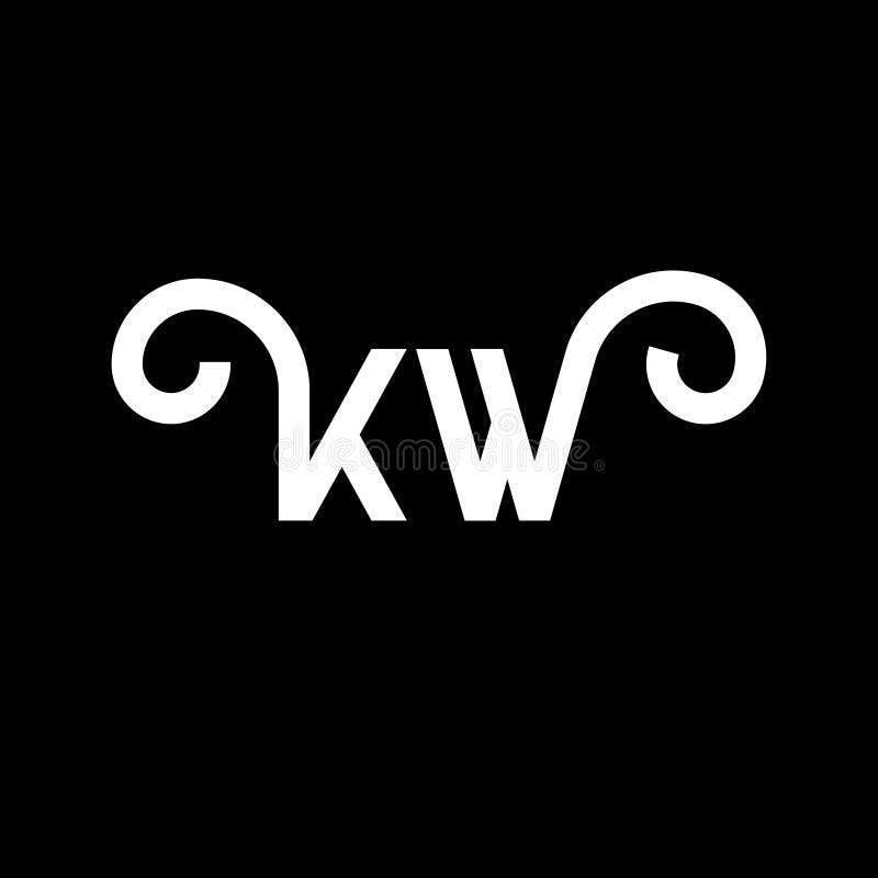 KW Letter Logo Design on Black Background. KW Creative Initials Letter ...