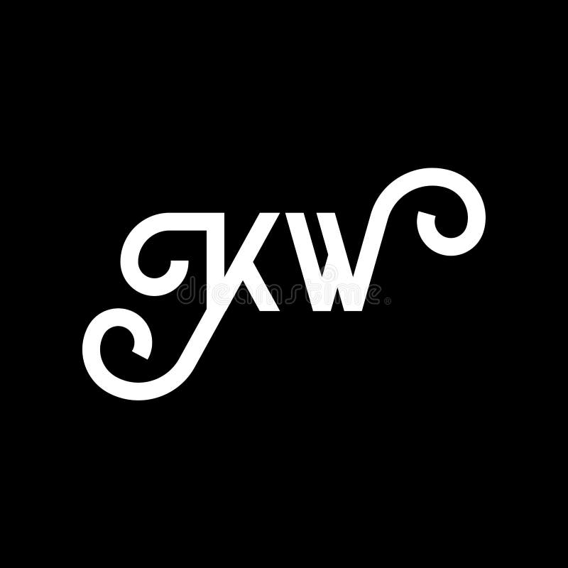 KW Letter Logo Design on Black Background. KW Creative Initials Letter ...