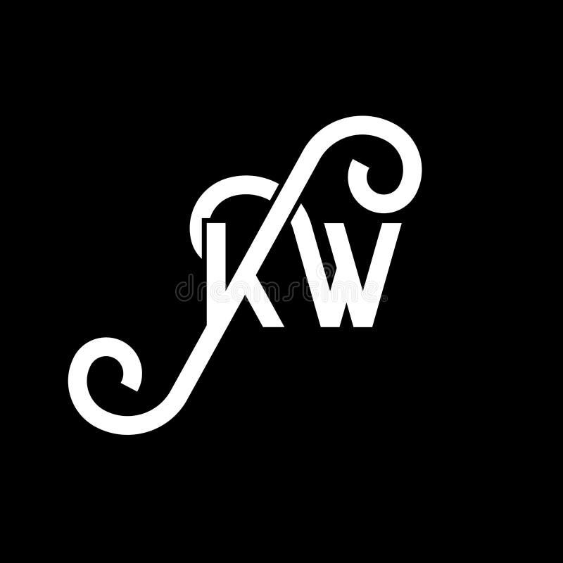KW Letter Logo Design on Black Background. KW Creative Initials Letter ...
