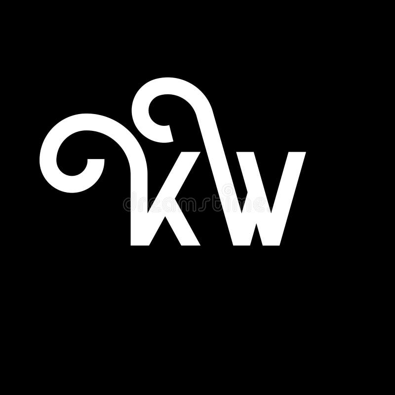 KW Letter Logo Design on Black Background. KW Creative Initials Letter ...