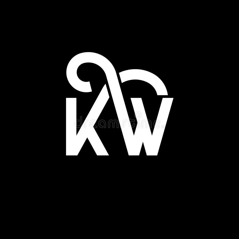 KW Letter Logo Design on Black Background. KW Creative Initials Letter ...